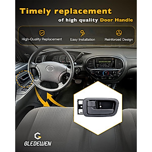 Gledewen Interior Door Handle with Bezel, Compatible with 2000-2006 Toyota Tundra, Gray, Front Inside Left Driver Side | 692060C010B1,TO1352187,69278-0C010-B0 Inner Handle Door Part