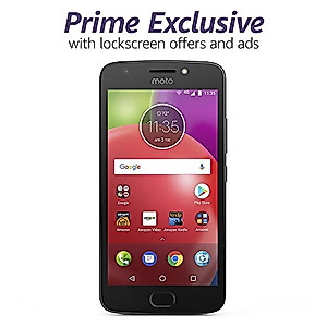Moto E (4th Generation) - 16 GB - Unlocked (AT&T/Sprint/T-Mobile/Verizon) - Black - Prime Exclusive - with Lockscreen Offers & Ads