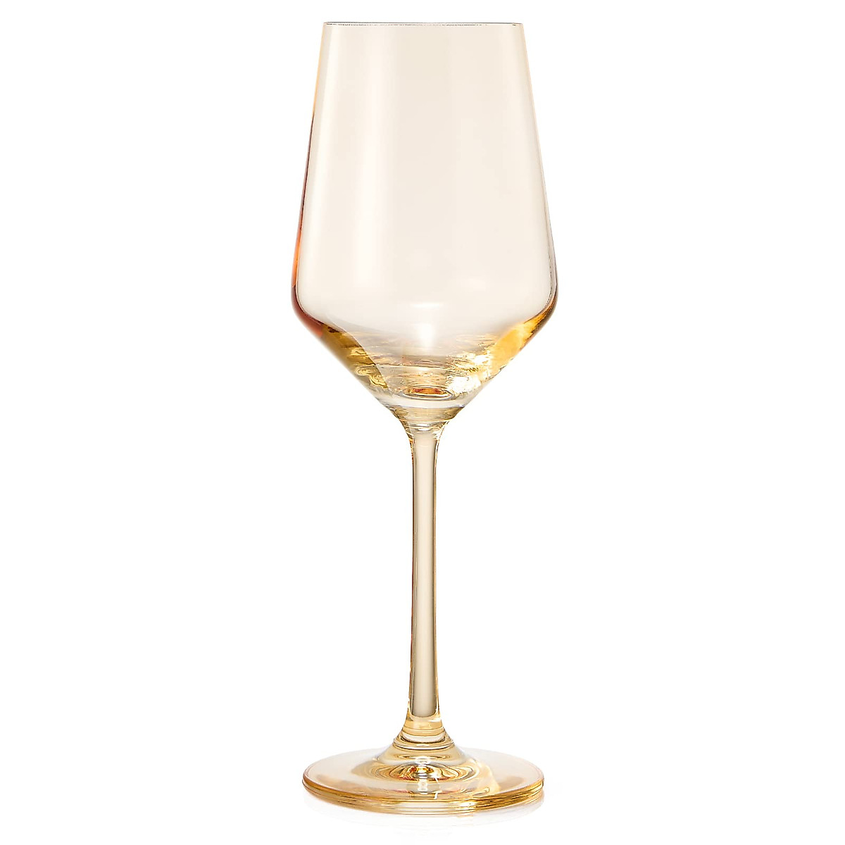 Make Your Own Set Wine Glass SINGLE, Colorful Yellow Colored Large 12 oz Glass, Unique Italian Style Tall for White & Red Wine, Gifts for Mothers Day Gift, Set of 1 Beautiful Glassware (Yellow)