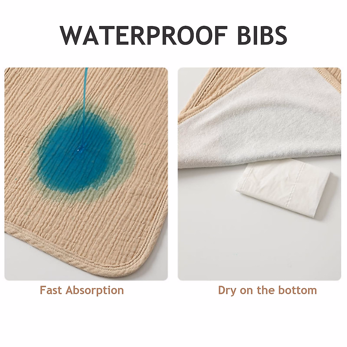 Newwiee Large Muslin Pullover Baby Bibs Full Coverage Toddler Slip on Absorbent Bib Waterproof Toddler Towel Bibs(Classic Color, 5 Pcs)