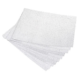 UUYYEO 20 Sheets A4 Glitter Cardstock Paper Sparkle Card Stock Paper Shinny Craft Thick Paper for Card Making Silver