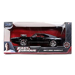 Jada Toys Fast & Furious 1:24 Dom's 1970 Dodge Charger R/T Die-cast Car Bare Metal, Toys for Kids and Adults, Black