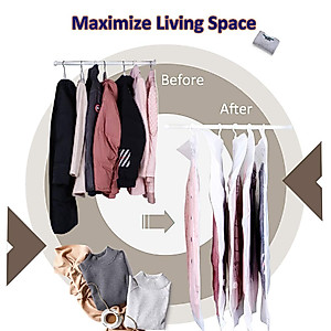 Neahom Hanging Vacuum Storage Bags for Clothes, 6 Pack (3 Jumbo, 3 Large) Vacuum Seal Bags for Clothing, Space Saver Bags Vacuum Sealer Bags Compression Bags for Travel, Closet Organizer, Clear