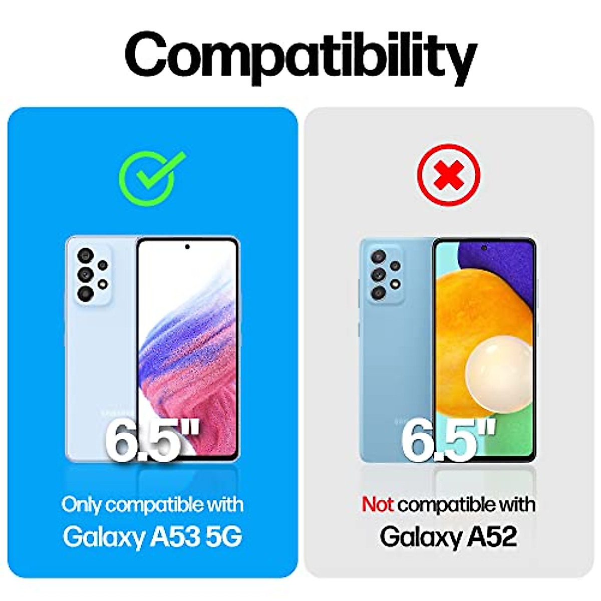 Power Theory Designed for Samsung Galaxy A53 5G Screen Protector Tempered Glass [9H Hardness], Easy Install Kit, 99% HD Bubble Free Clear, Case Friendly, Anti-Scratch, 2 Pack