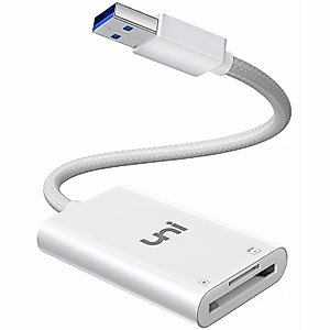 SD Card Reader, uni High-Speed USB 3.0 to Micro SD Card Adapter, Aluminum Computer Memory Card Reader Dual Slots, for SD/SDXC/SDHC/MMC/Micro SDXC/TF/Micro SDHC | Laptop, PC - White, UA226-23