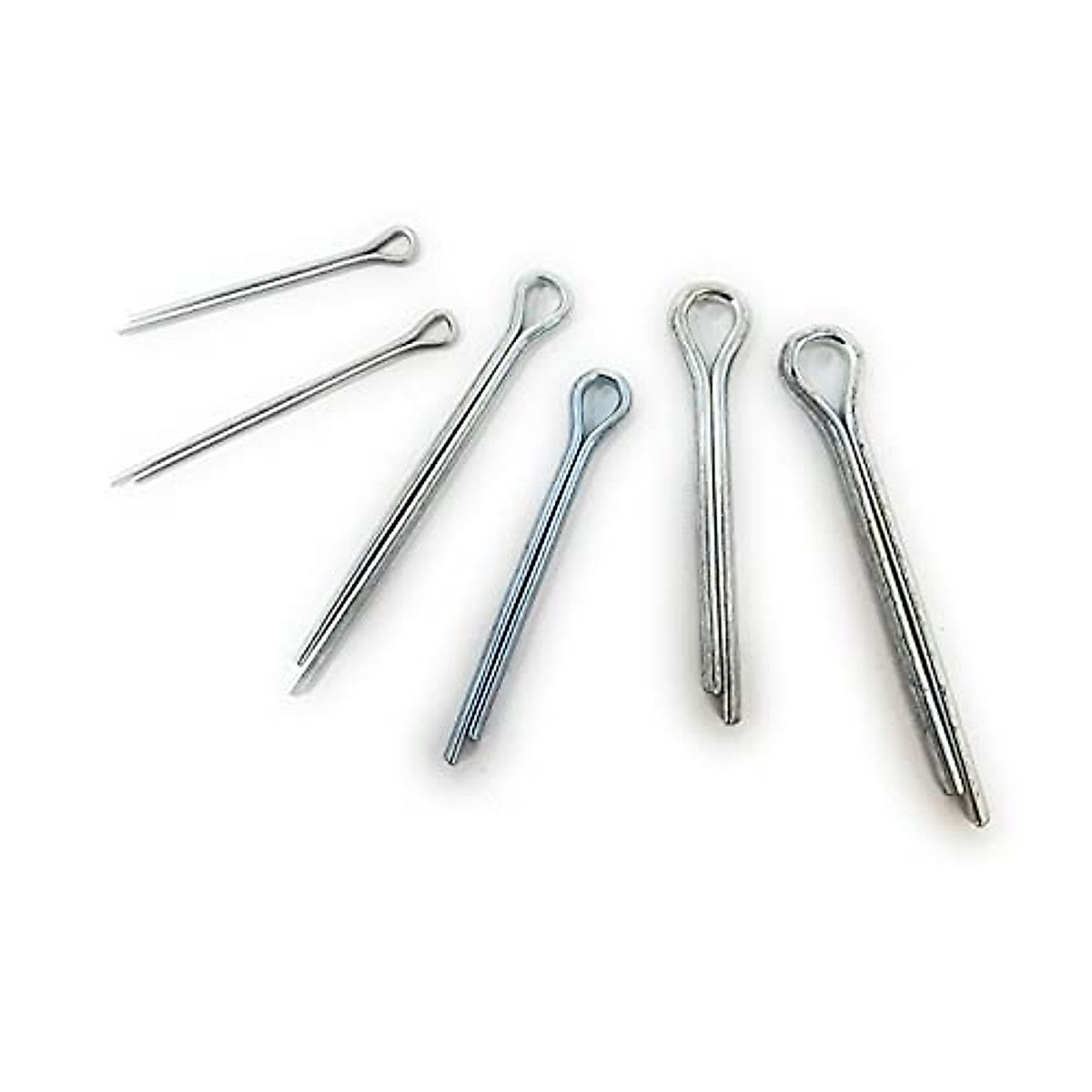 Everbilt 164 Pcs Galvanized Zinc Plated Steel Cotter Pin Clip Assortment Combo Pack Kit Set Key Fastner -Small- 6 Different Sizes- Not Metric, Made for USA, with USA Sizes-Extended Prong
