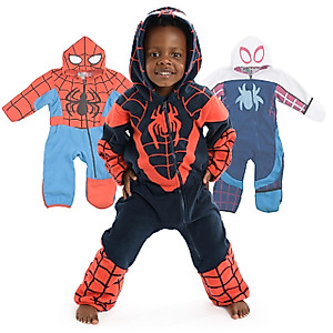 Cuddle Club Miles Morales Fleece Toddler Bunting Bodysuit - Miles Morales Toddler Clothes for Girl & Boy - Miles Toddler Onesie - Fleece Jumpsuit for Toddler - Miles Toddler Fleece Bunting 4T
