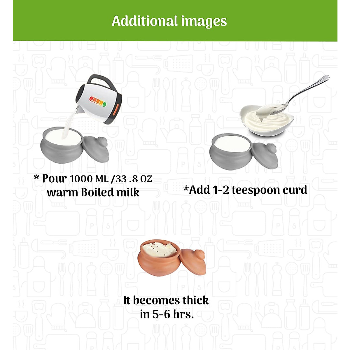 Village Decor Indian Clay Yogurt Pot Pack of 2 - (32 Oz)