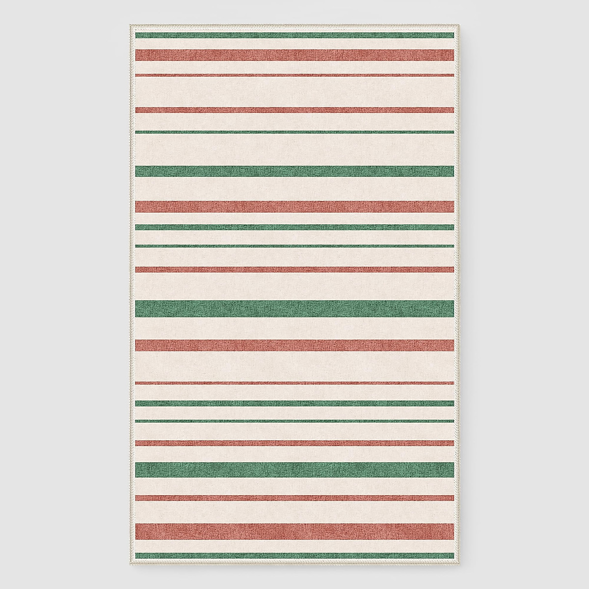 RYB HOME 2x3 Christmas Enterway Rug for Kitchen Bathroom, Small Washable Soft Area Rug for Hallway, None Slip Thin Door Mat with Rubber Backing for Font Door Foyer, 2x3 ft, Green & Red