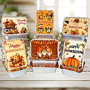 Thanksgiving Food Aluminum Pans Disposable Thanksgiving Leftover Containers with Lids 36Pcs Turkey To Go Cookware Takeout Fall Party Favors Supplies
