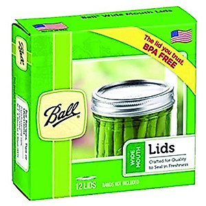 Ball Glass Jars Wide Mouth Lids, 12 Lids