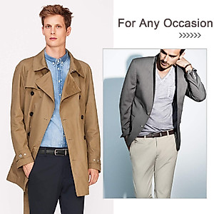 WERFORU 2 Pack Leather Ratchet Dress Belts for Men with Automatic Buckle, A-Black+Coffee, Suit Pant Size 28-44 inches