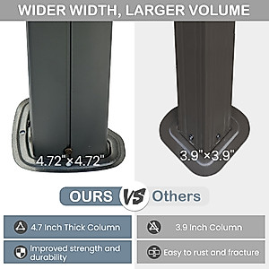 10' x 12' Hardtop Gazebo Outdoor Aluminum Gazebo Arc Grill for Patios Deck Backyard,Galvanized Steel Double Roof,Curtain&Netting by domi outdoor living