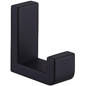 Angle Simple Robe Towel Hook Matte Black, Stainless Steel Clothing Towel Hanger, Wide Utility Hook, Hand Towel Holder for Bathroom Kitchen Office Cabinet, Modern and Farmhouse Style, Wall Mount