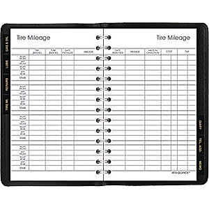 AT-A-GLANCE Auto Mileage Log Record Book, 3.75 x 6.12 Inches, Black (AAG8013505)