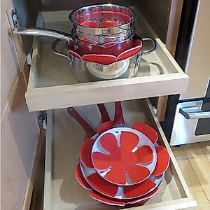 Evelots Pot and Pan Scratch Protectors for Stacking -12 Pack- Ceramic, Glass Cookware Divider, Nonstick Pad -Soft Anti-Slip Felt Separator - No Scratching or Marring When Stacking - 3 Convenient Sizes