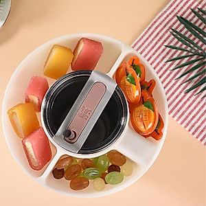 Snack Ring for Stanley Cup 40 oz with Handle, Snack Container for Stanley Tumbler 40 oz, 3 Compartment Reusable Snack Platters for Stanley Quencher Adventure