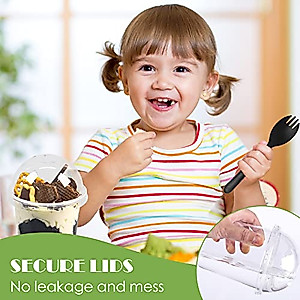 TOFLEN 50Sets 9 oz Clear Plastic Parfait Cups with Dome Lids (No Hole) and Sporks Disposable Party Serving Cups for Desserts, Yogurt Parfait, Fruit, Ice Cream, No Leaking To-Go Breakfast Snack Cups