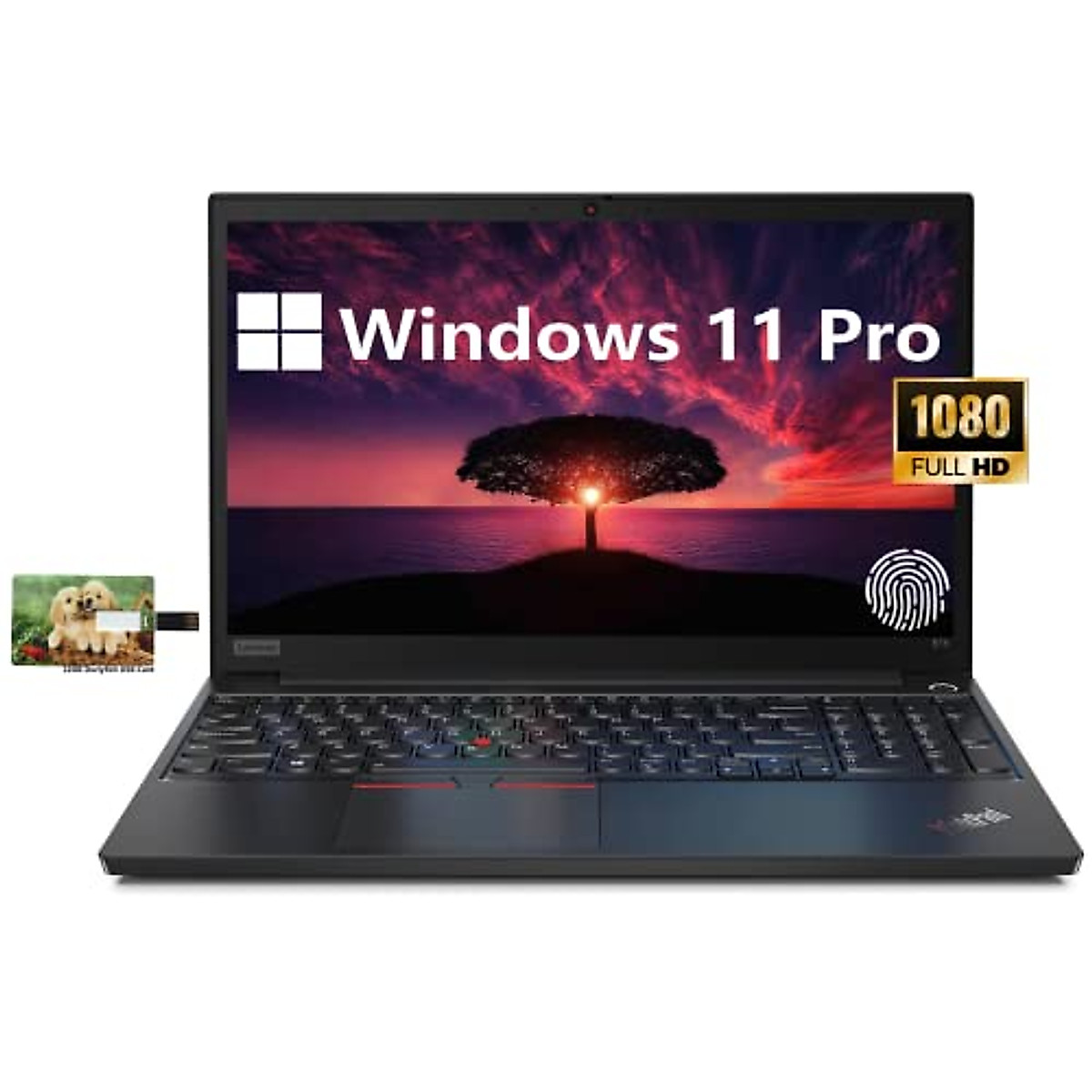 Lenovo New ThinkPad E15 Business Laptop, 15.6" FHD Display, Core i7-1165G7, Windows 11 Pro, 32GB RAM 1TB SSD, Fingerprint,WiFi,32GB Durlyfish USB Card