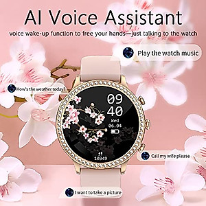 Smart Watch for Women Make/Answer Call Female Health/Heart Rate/Blood Pressure/Blood Oxygen Monitor Message Push Fitness Watch with Step Counter Activity Tracker Compatible with Android iOS Phone