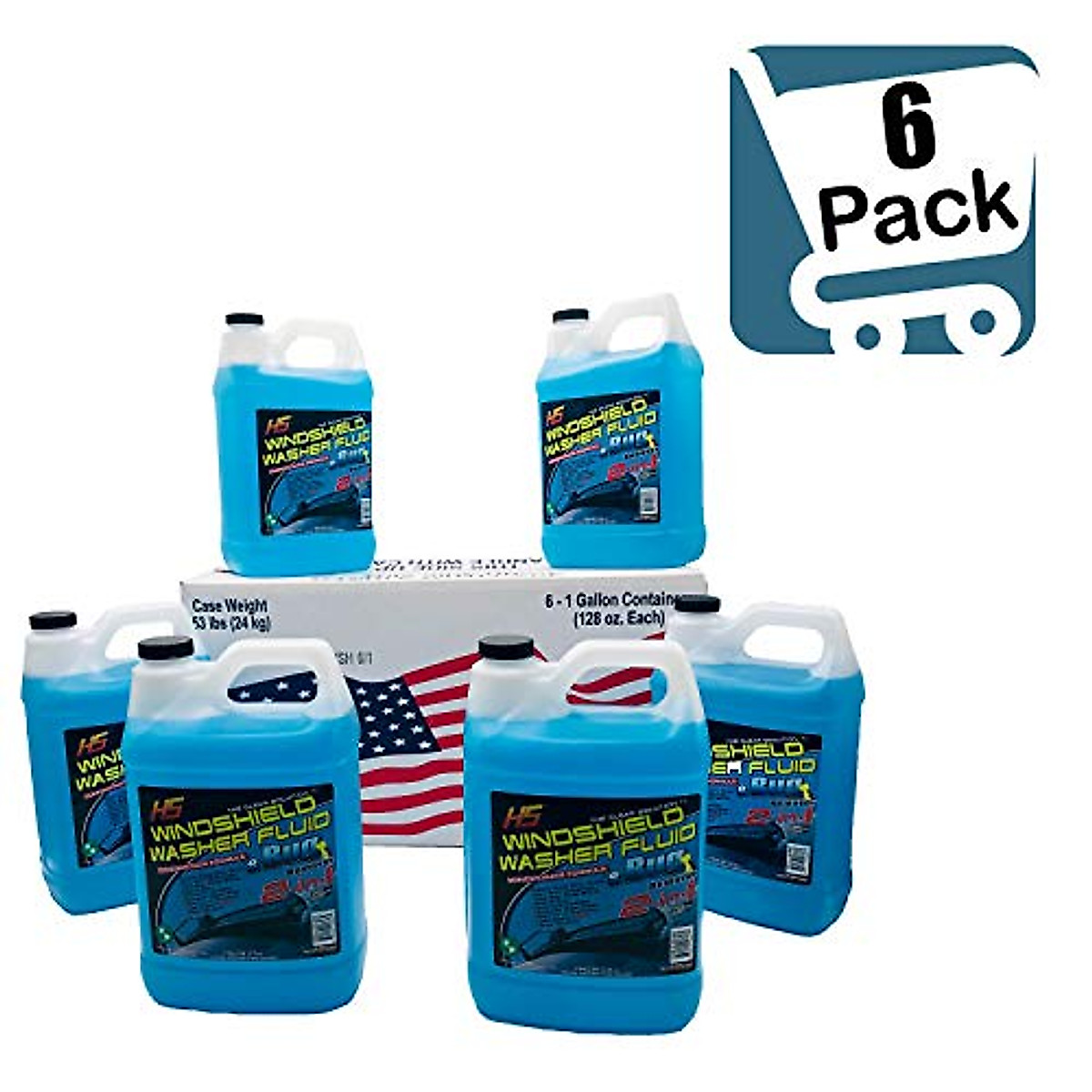 SH HS 29.606 Bug Wash Windshield Washer Fluid, 1 Gal (3.78 L) (Pack of 6)