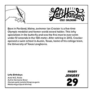 The Left-Hander's 2021 Day-to-Day Calendar