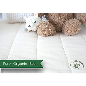 I'm A Little Teapot Organic Cotton Crib Mattress Pad - Standard Size Organic Crib Mattress Protector - Waterproof Baby Crib Mattress Cover - Soft, Durable and Hypoallergenic - Fits 28 x 52 x 9 inches