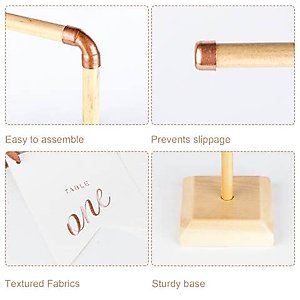 Hannella Table Number Holders , Wedding Table Numbers , Table Numbers for Wedding Reception , Reserved Table Signs , Table Number Stands , Gold Table Number 1-15 , Numbers , Wooden Numbers