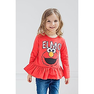 Sesame Street Elmo Toddler Girls 2 Pack T-Shirts Multicolored 2T
