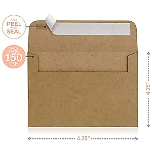 Sweetzer & Orange, A4 Brown Envelopes Self Seal. 100x Envelope and Box. Mailing Envelopes 4x6 (4.25 x 6.25 in.) Kraft 150gsm Self Sealing Envelopes, Blank 4x6 Envelopes for Invitations and Wedding