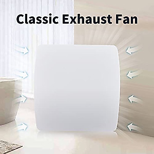 Zeyzer Exhaust Fan 110 CFM 1.0 Sones 5.9" Duct White Square Quiet Powerful Ceiling or Wall-Mount Ventilation Fan for Bathroom/Corridor/Office/Laundry Room/Shop