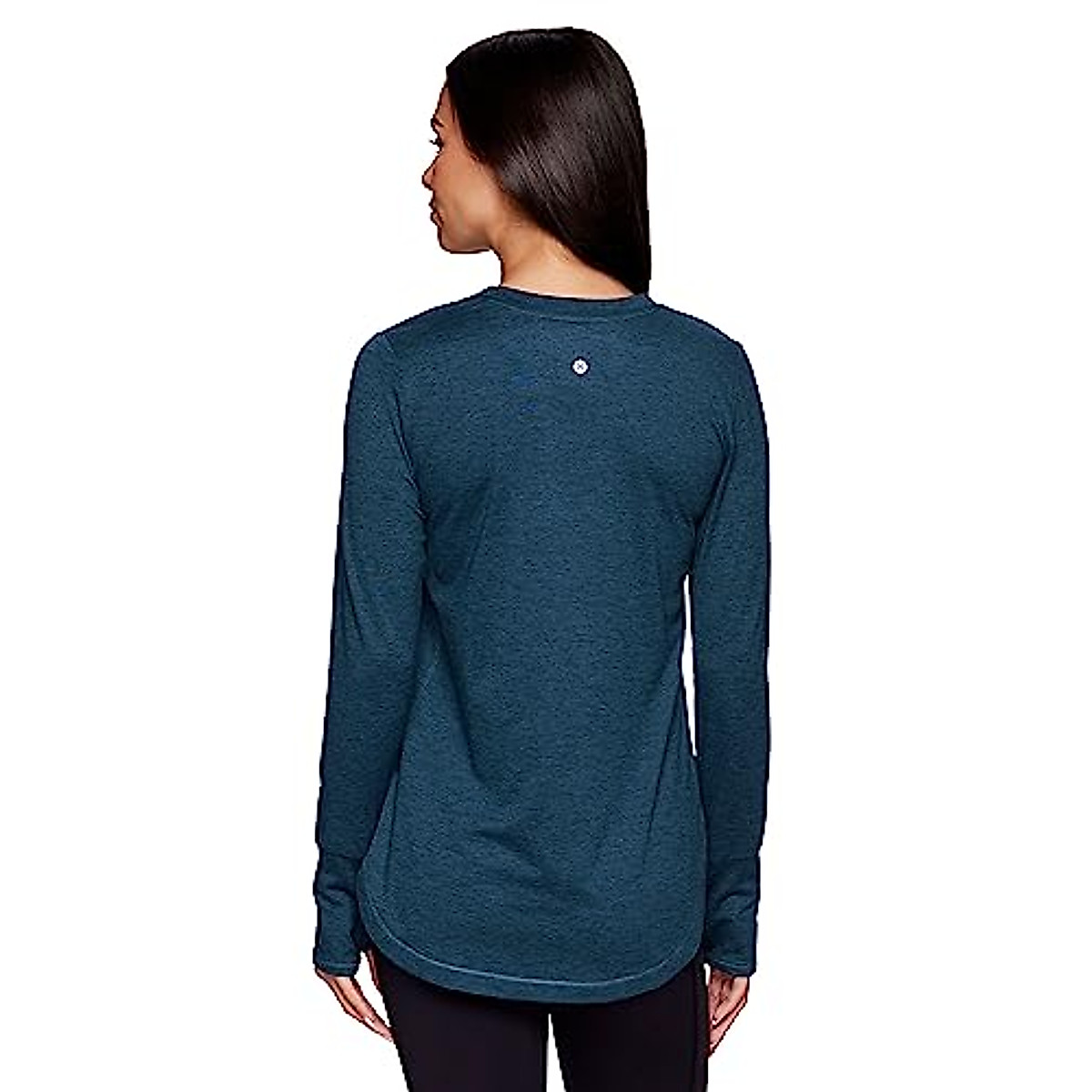 RBX Active Women's Long Sleeve Tunic Tee, Lightweight Crewneck Pullover T-Shirt, Super Soft Relaxed Fit Yoga Top F23 Dark Teal L