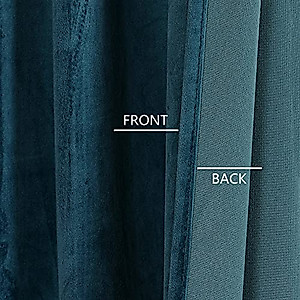 Benedeco DeepTeal Velvet Curtains for Bedroom Window, Super Soft Luxury Drapes, Room Darkening Thermal Insulated Rod Pocket Curtain for Living Room, W52 by L96 inches, 2 Panels