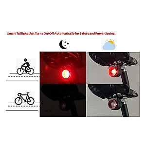 Wireless Bike Alarm w/Smart Taillight: Anti-Theft Alarm w/Remote; Auto On/Off Taillight w/New Burst Strobe Mode for Daytime; Deceleration Warning; Wireless Electric Horn & Bike Finder.