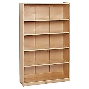 ECR4Kids Classic Bookcase, 60in, Adjustable Bookshelf, Natural