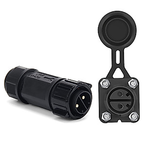 Trolling Motor Plug Receptacle Set,Boat Power Connector Plug,Waterproof Connector for Trolling Motor/Downrigger,12/24/36/48 Volt Boat Marine Power Connector(Black)…