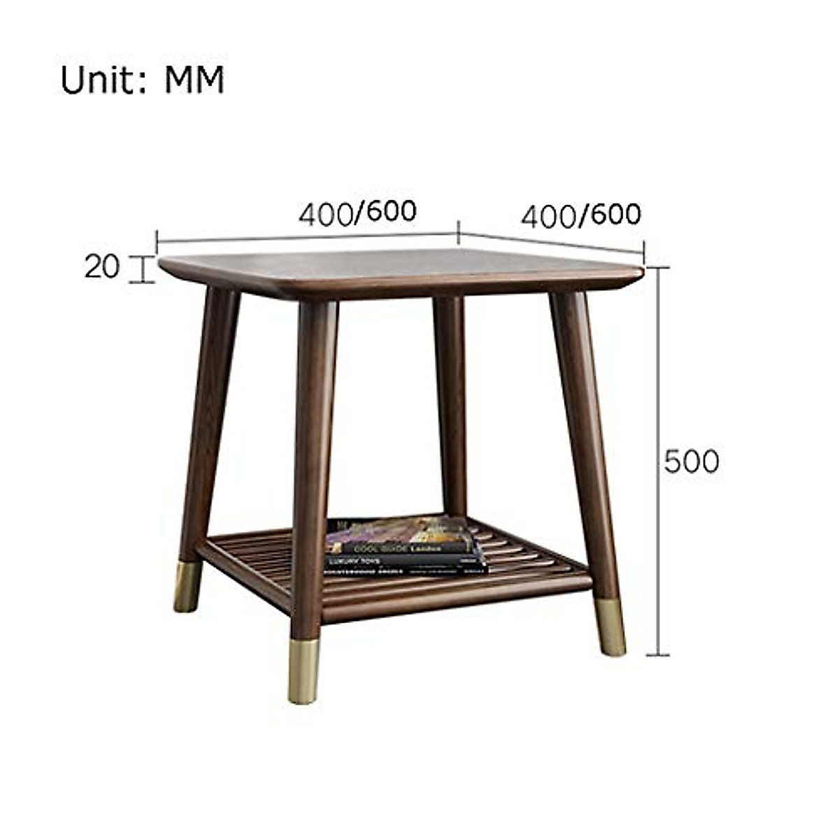 Articles for daily use All Solid Wood Light Luxury Small Coffee Table Bedside Table, ash Wood Sofa Walnut Color Round Side Table, Small Apartment Living Room Coffee Table