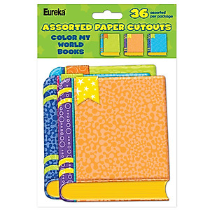 Eureka Multicolor Book Themed Cut Out Bulletin Board and Classroom Decorations, 36pcs, 5.5'' x 5.5''