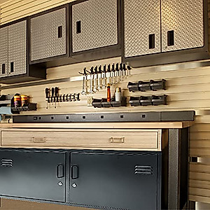 HOPUBUY Metal Storage Cabinet, Black Locker Cabinet with 2 Doors, Steel Storage Cabinet with Removable Shelves for Bedroom Home, Garage, Office