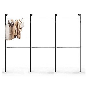SERENITA Industrial Pipe Clothing Rack, Hanging Rod for Closet, Wall Mounted Multi Purpose