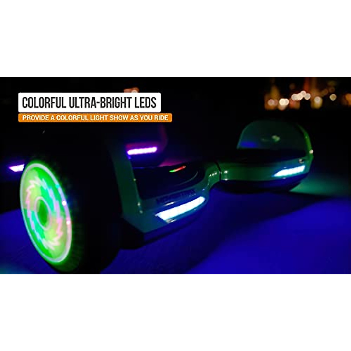 Razor Hovertrax Brights with LED Lights, EverBalance Technology, UL2272 Certified Self-Balancing Hoverboard Scooter for Kids Age 8+, for Riders up to 110 lbs