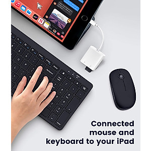 Fubiaofei USB Adapter for iPhone/iPad, LᎥghtnᎥng to USB Female OTG Adpater,USB3 to iPad Adapter with Charging Port,Supports FlashDrives,MIDI,SD Card Reader and Mouse,Plug&Play