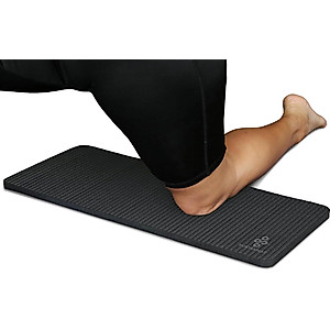 SukhaMat Yoga Knee Pad - 15mm (5/8") Thick - The best yoga knee pad for a pain free Fitness Exercise Workout. Cushions pressure points. Complements your full-size yoga mat. (Black)