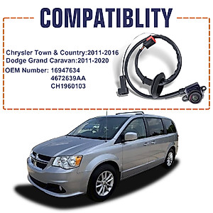 SAOKNCE Rear View Backup Camera Compatible with 2011-2016 Chrysler Town & Country 2011-2020 Dodge Grand Caravan Park Assist Camera Replaces# 4672639AA