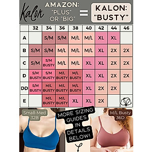 Kalon Women’s 4 Pack Demi Padded Bralette Wireless Comfortable Bra (M/L, Winter)