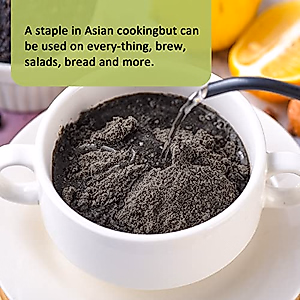 ONETANG Organic Black Sesame Powder, Protein Source No Sugar, Low Temp Roasted, Halal, Non-GMO, Black Sesame Paste 12.36 Oz (350g)