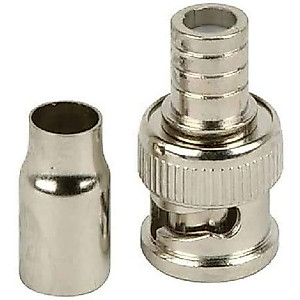 100 Pack Lot - RG59 2pc Coax Coaxial BNC Crimp On Male Connector Plug Ends CCTV
