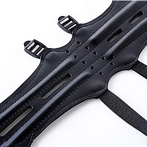 Archery Leather Arm Guard Long 4 Straps Forearm Protective Gear Hunting Arrow Bow (1PCS)