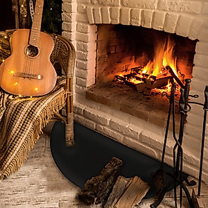 HOMSHIAM Fireplace Mat, Fireplace Floor Mat, Fireplace Mats Fireproof 28×49 Inch Half Round Hearth Mat Protects Floors from Sparks Embers