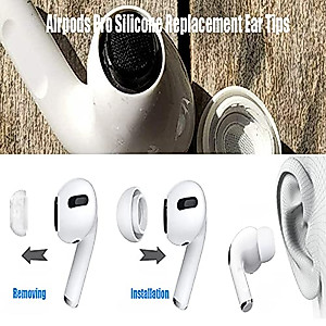 Acediar AirPods Pro Replacement Ear Tips [3 Pairs] for AirPods Pro1,2, Silicon Earbuds Tips with Noise Reduction Hole, Fit in The Charging Case (Sizes S/M/L, White)